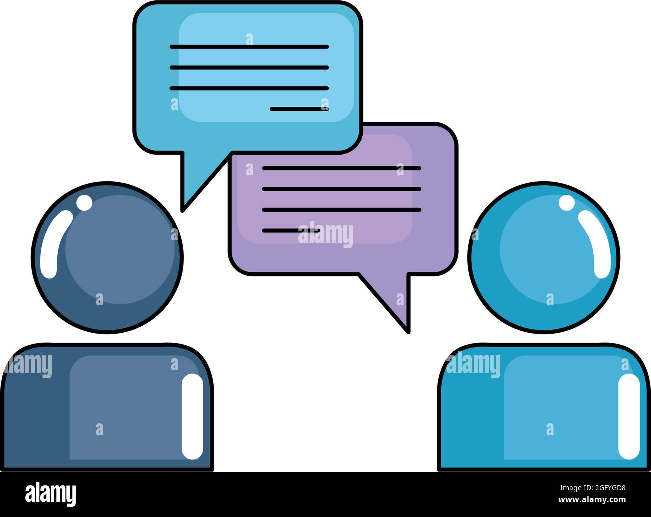 people with communication bubbles Stock Vector Image & Art - Alamy