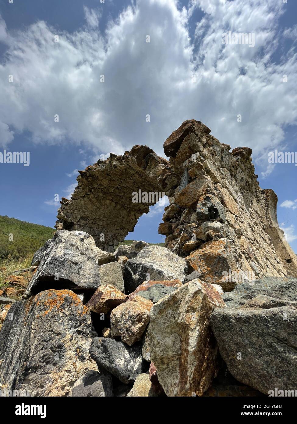 Natural stone bridge against the blue sky Stock Photo - Alamy