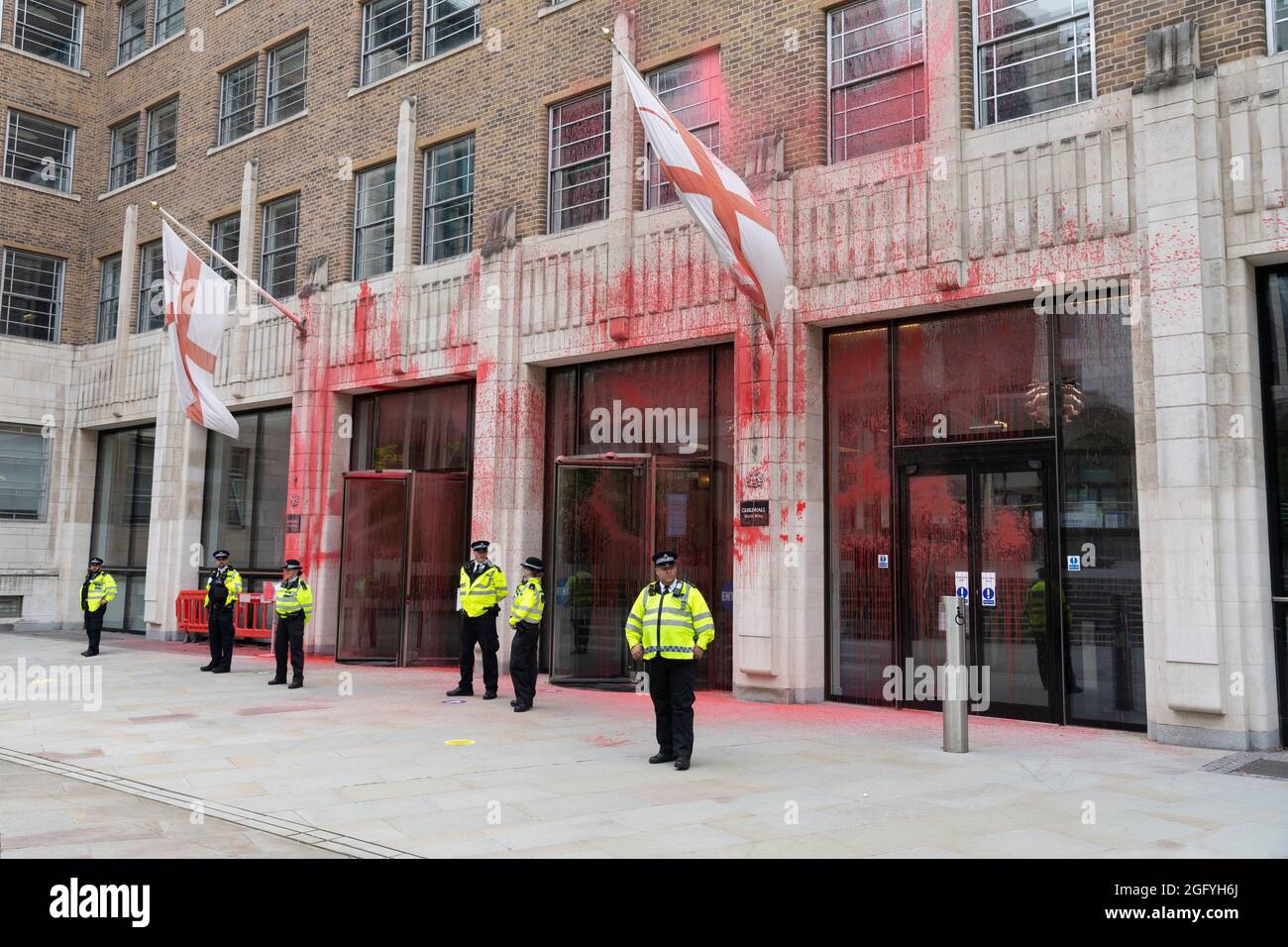 27/08/2021. London, UK. City Of London police officers guard the ...
