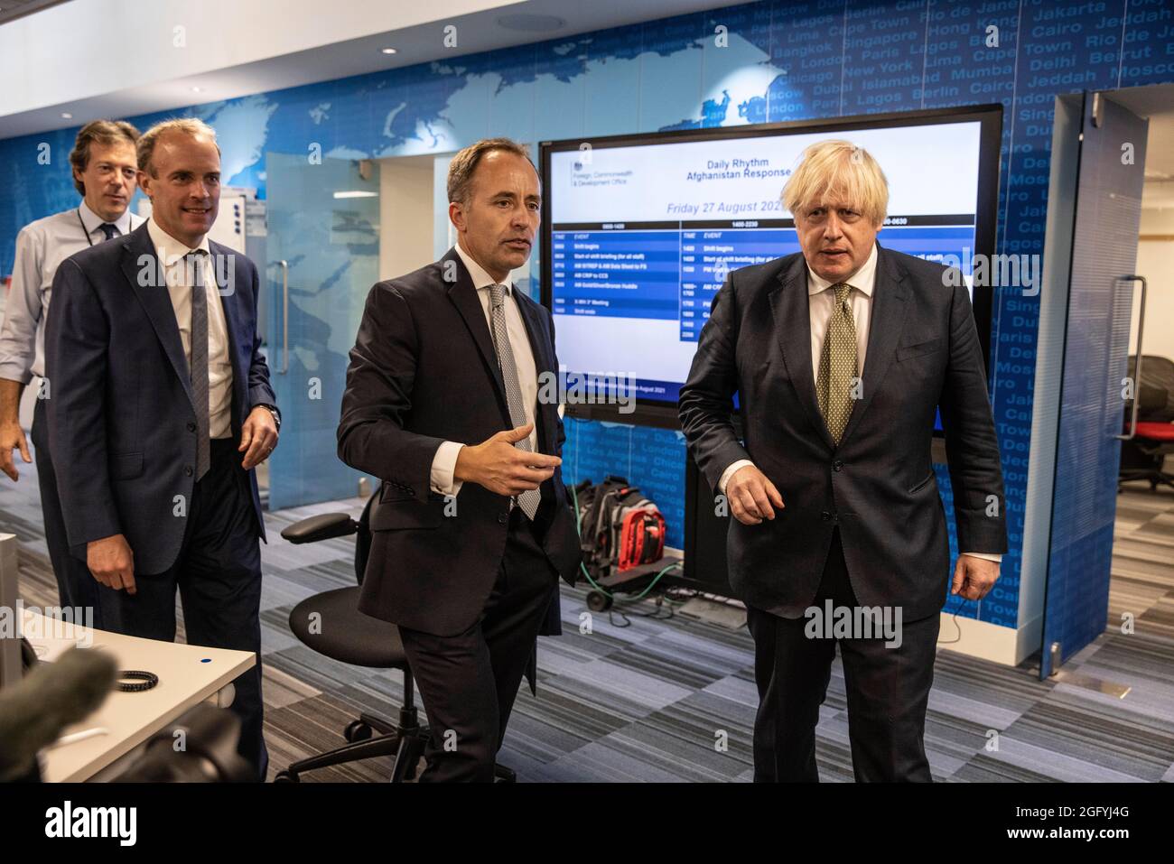 Prime Minister Boris Johnson and Foreign Secretary Dominic Raab, with ...