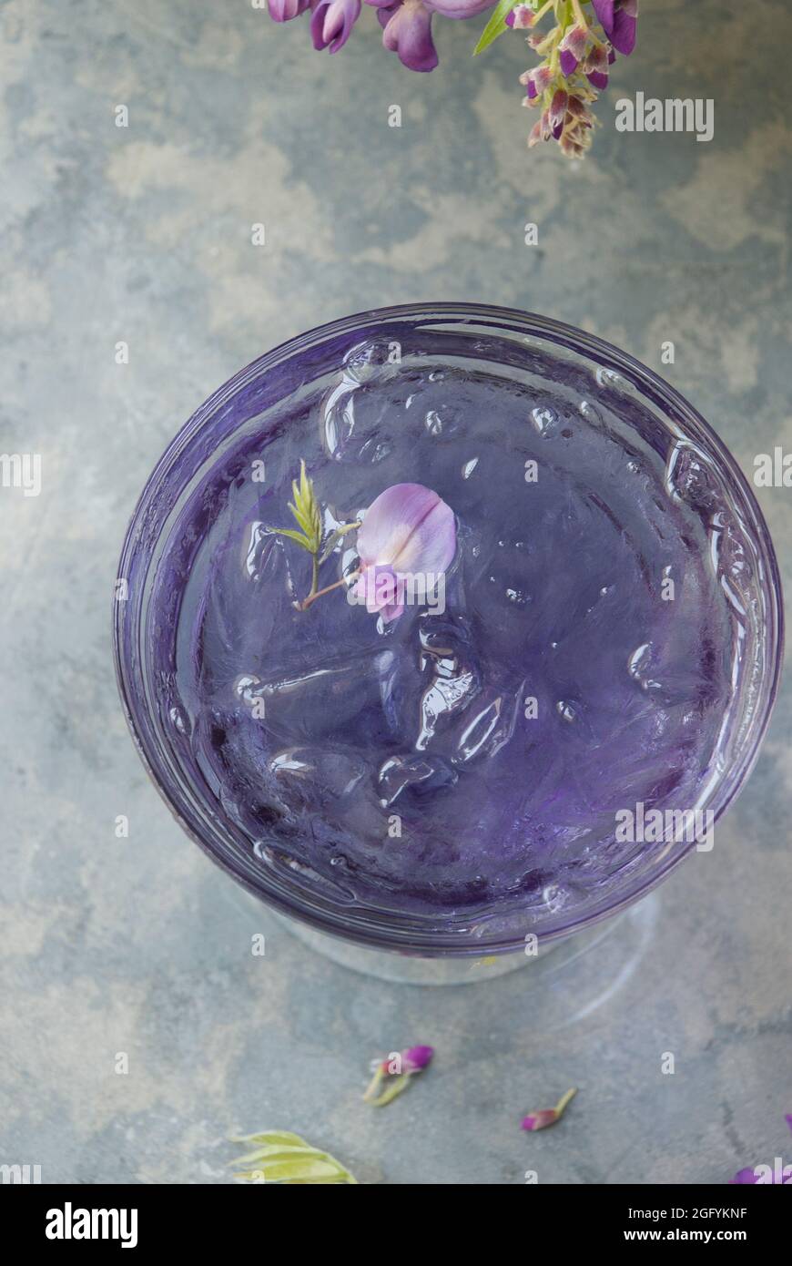 Cocktail made from butterfly tea Stock Photo - Alamy