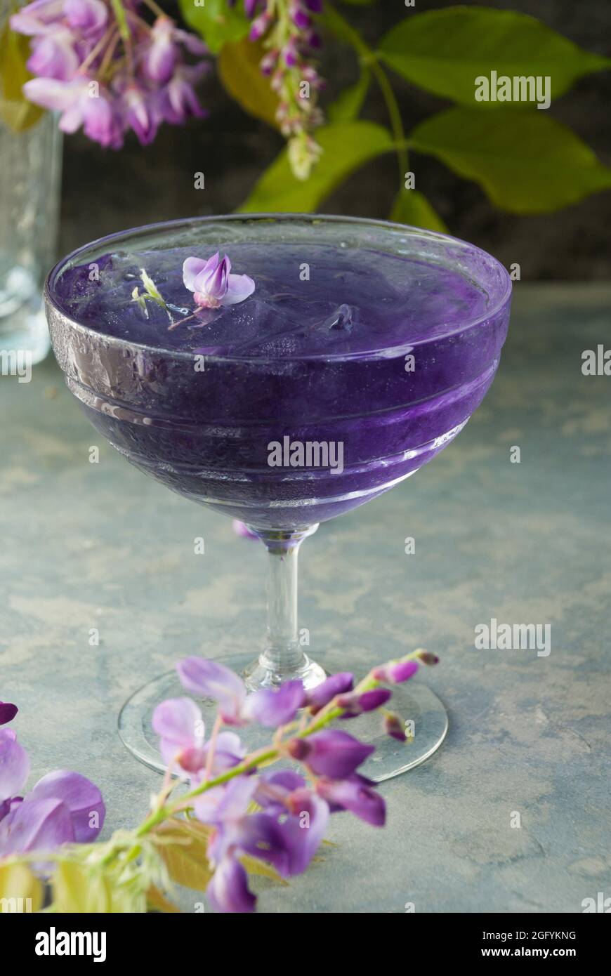 Cocktail made from butterfly tea Stock Photo - Alamy