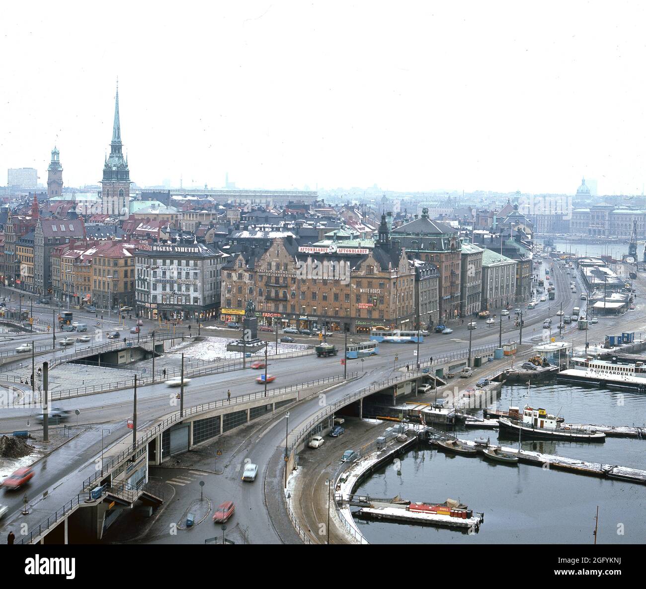 slussen and skeppsbron, old town, Stockholm, Sweden Photo: Bo Arrhed ...