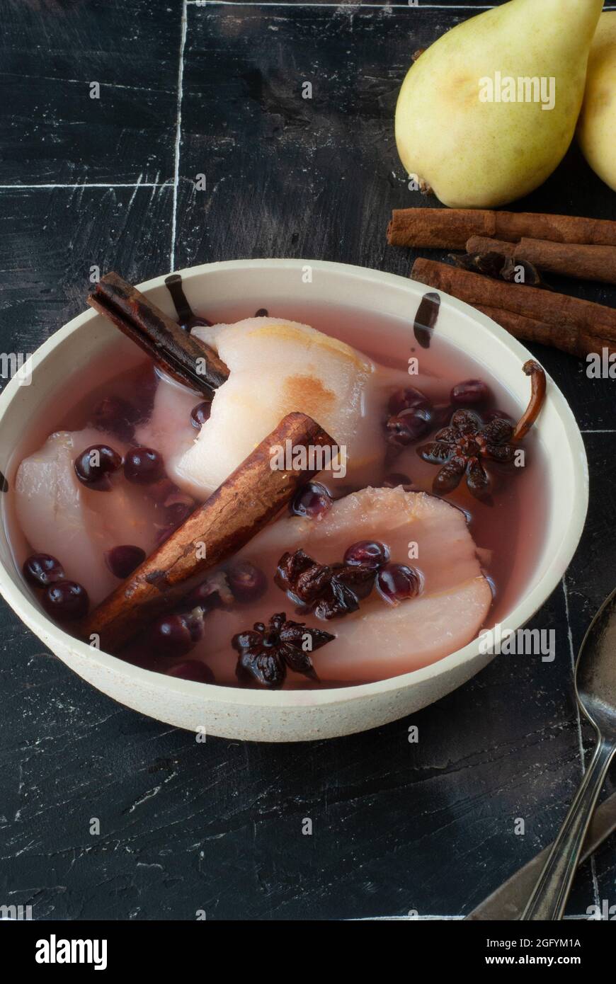 Pear punch with spices Stock Photo - Alamy