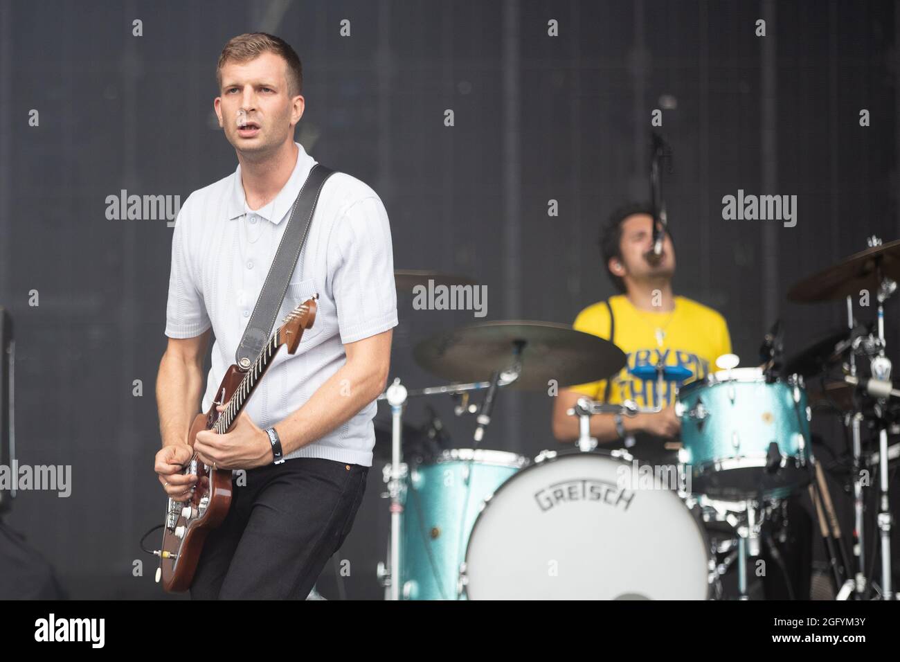 Leeds , UK. 27 Aug 2021, Theo Ellis with Wolf Alice at Leeds Festival ...