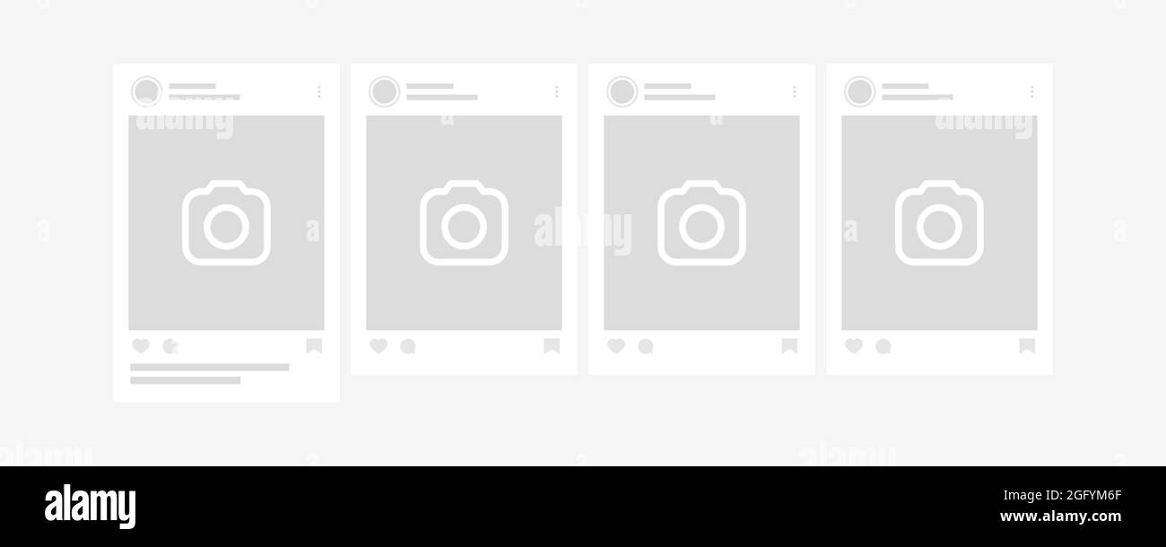Social network post mockup template. Carousel interface posts with ...