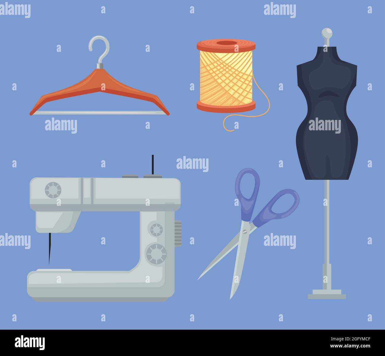 Sewing machine and icon set Stock Vector Image & Art - Alamy