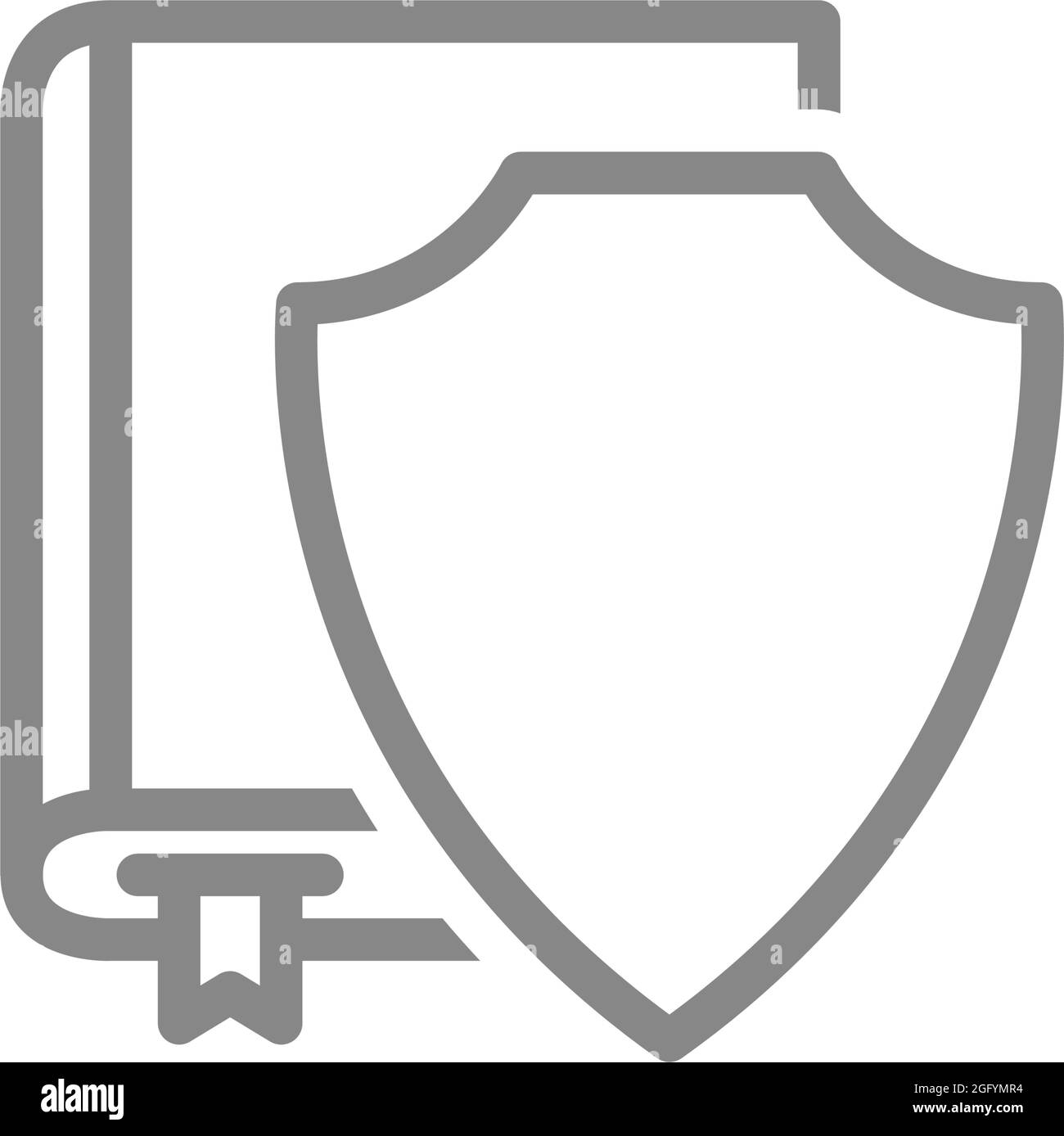 Protective shield and book line icon. Protection book, protection of ...