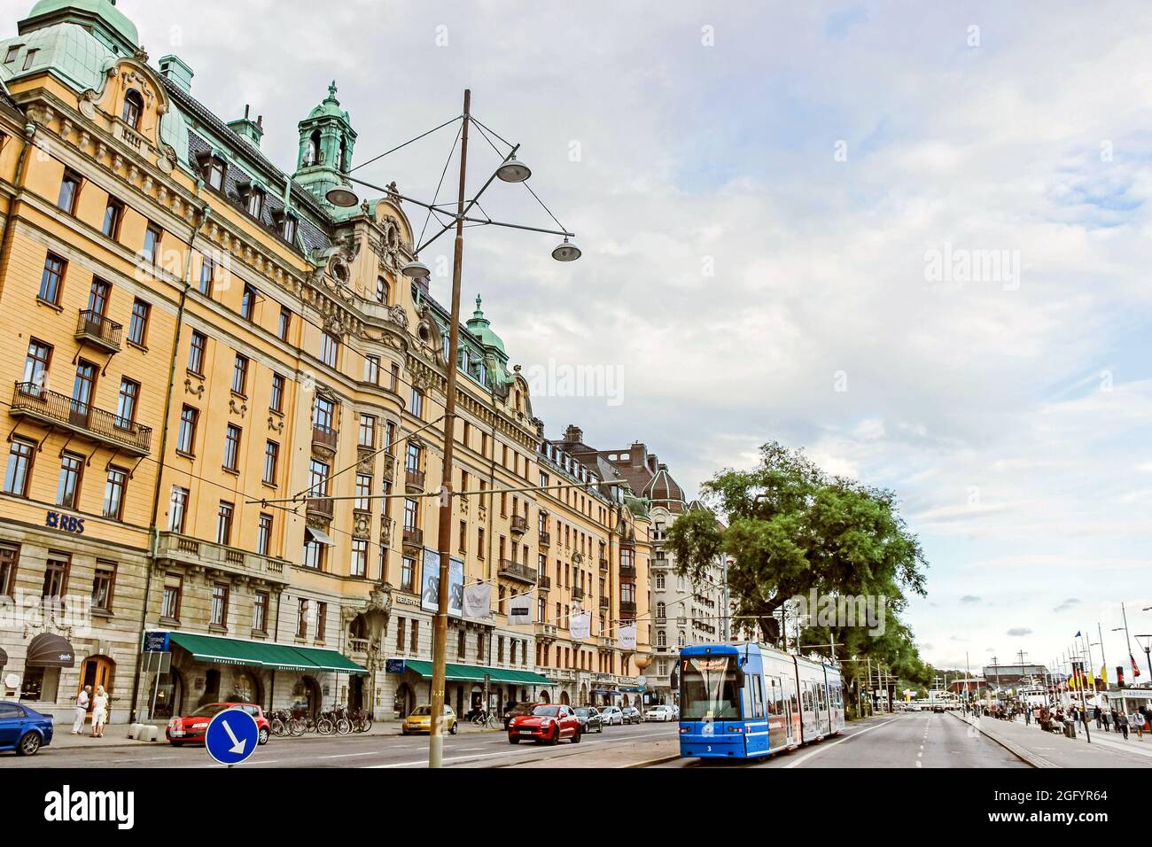 busy street view with old architectures in Stockholm Stock Photo - Alamy