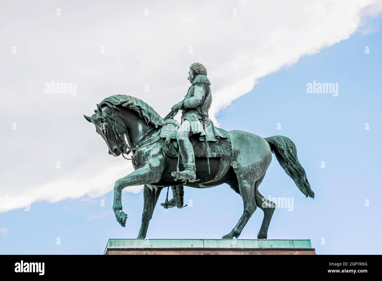 statue of Charles XIV John of Sweden at royal palace in Oslo Stock ...