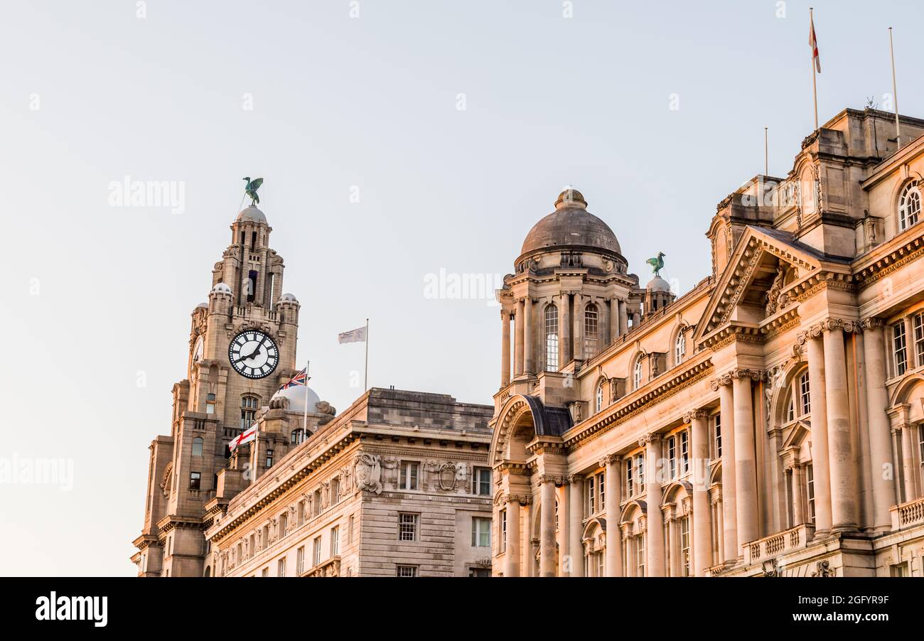 The Three Graces (made up of the Royal Liver Building, Cunard Building ...