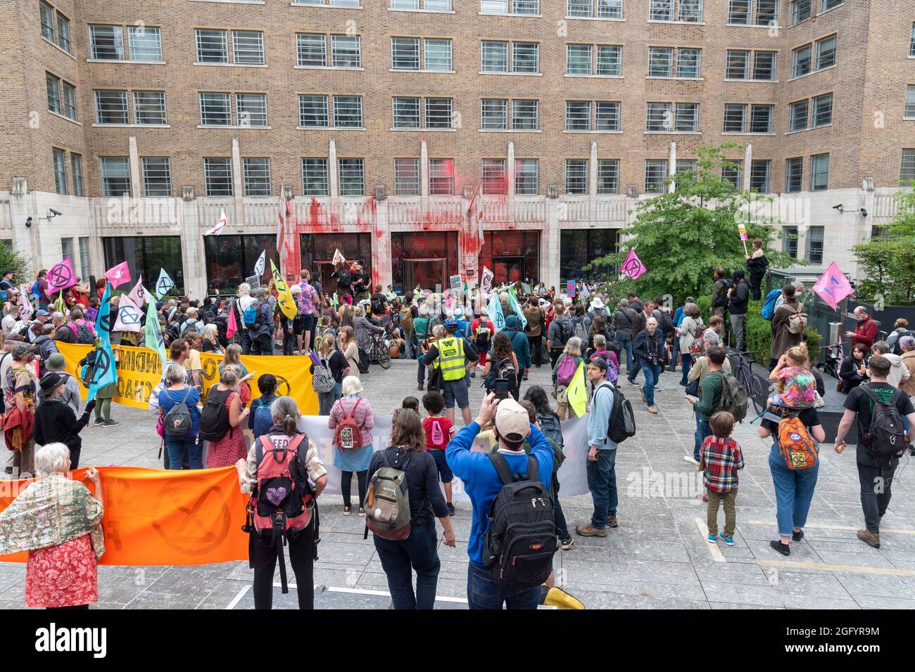 Demonstrators throw paint hi-res stock photography and images - Alamy