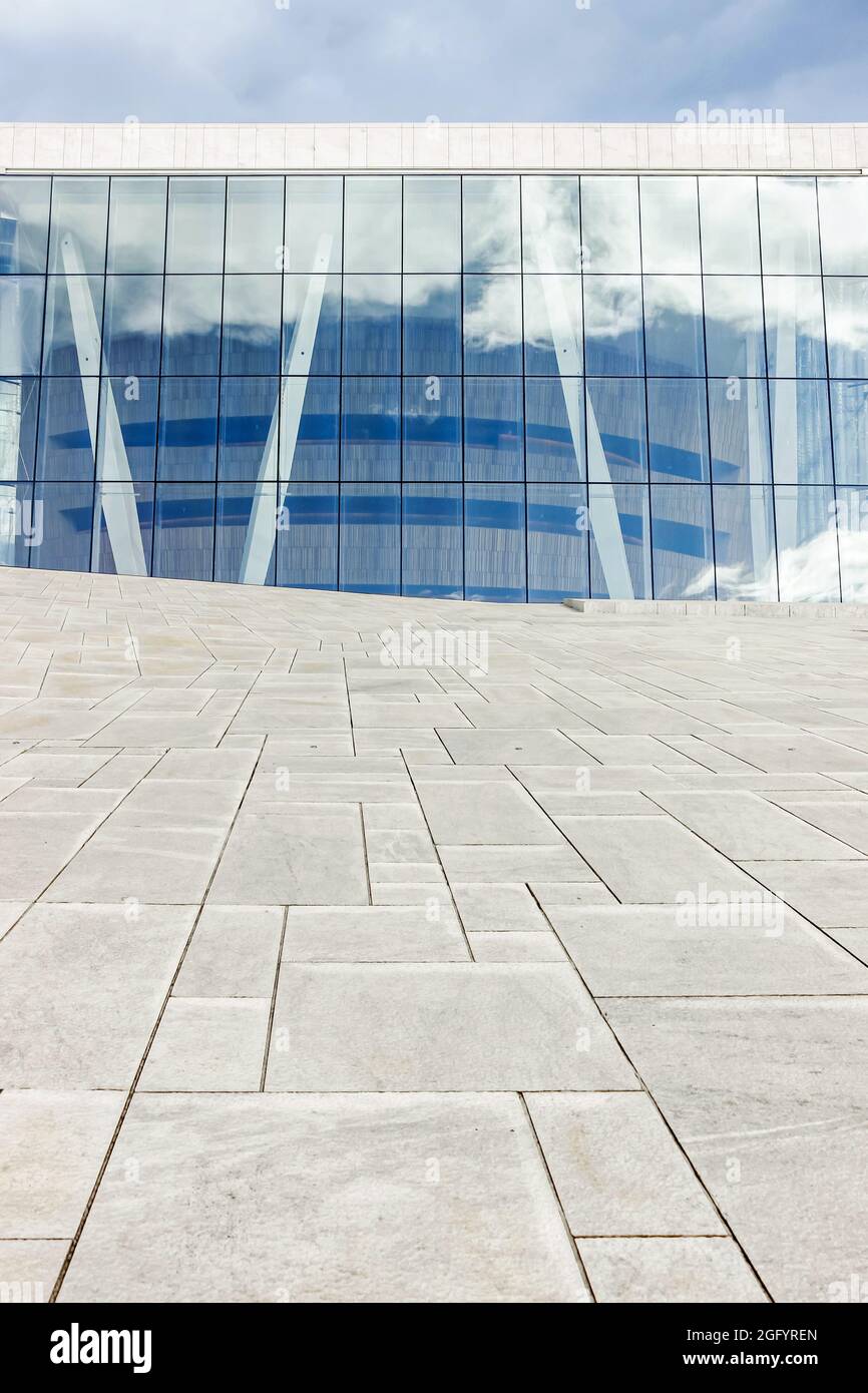 modern exterior architecture of opera house at Oslo Stock Photo - Alamy
