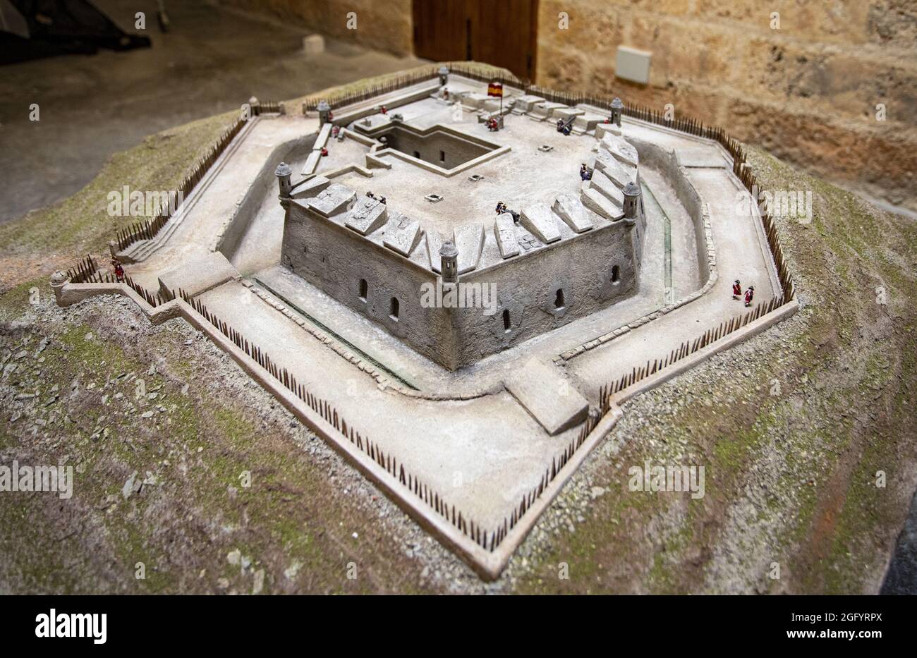 Miniature display of a military fortification Stock Photo - Alamy