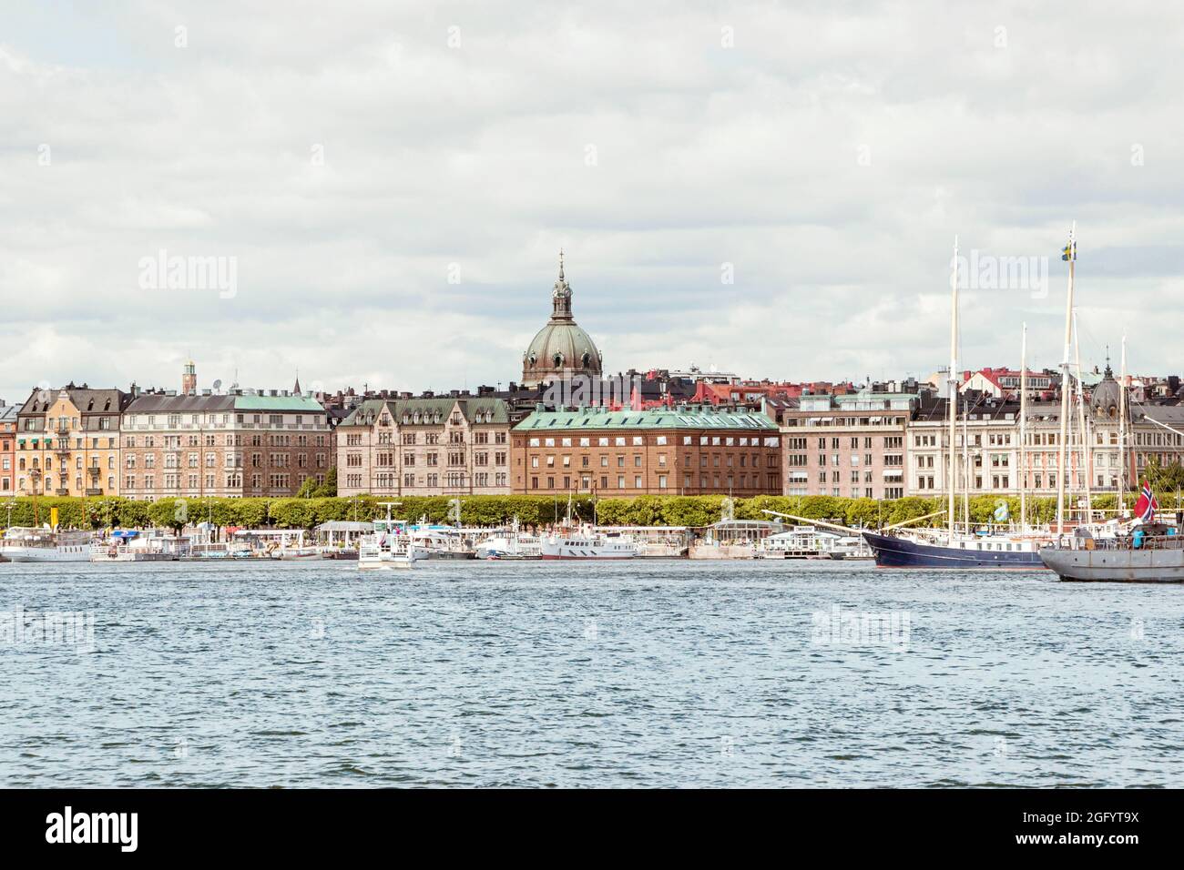 Cityscape of old buildings at seaside in Stockholm Stock Photo - Alamy