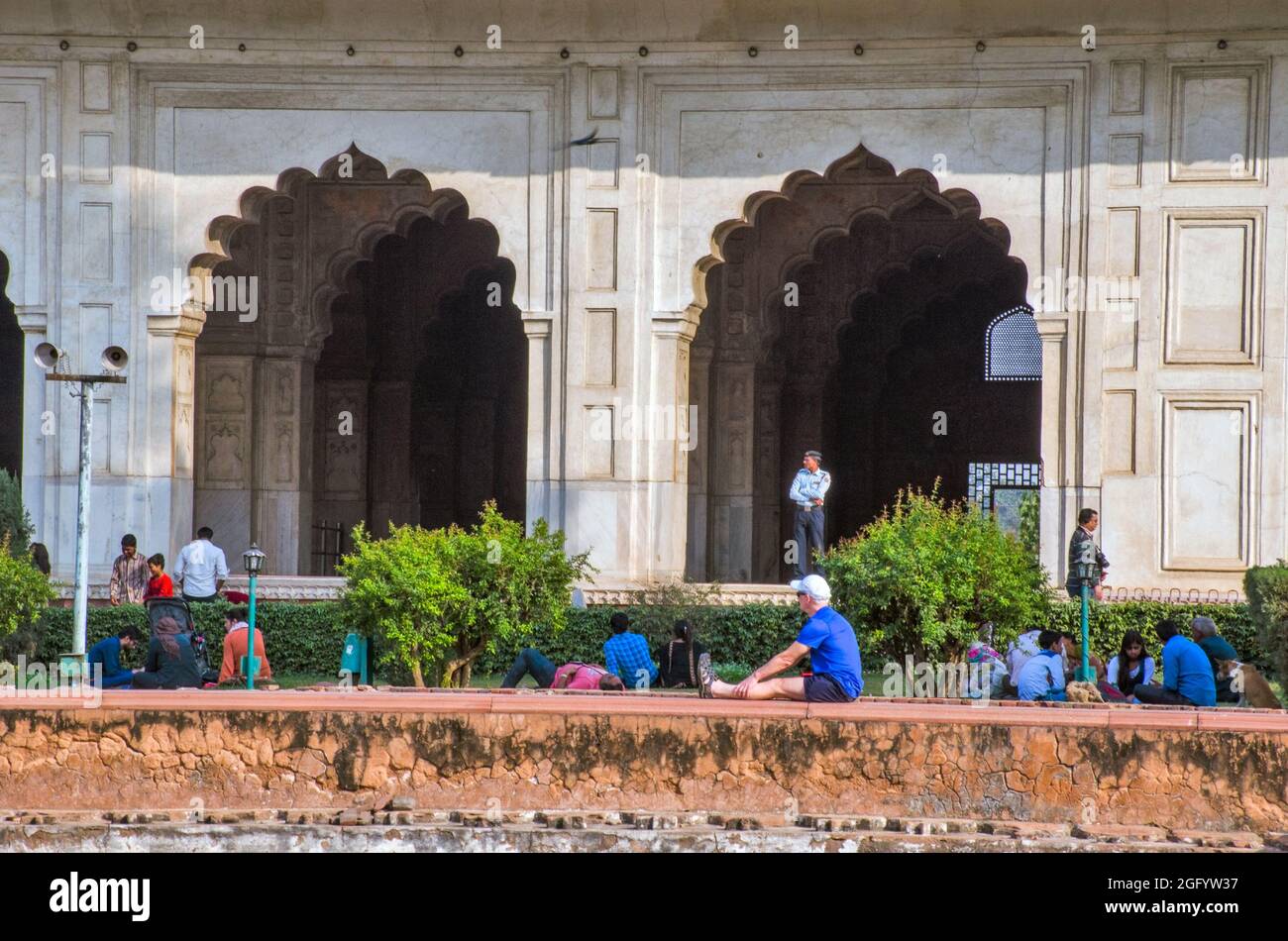 inside architecture at red fort new delhi india Stock Photo - Alamy