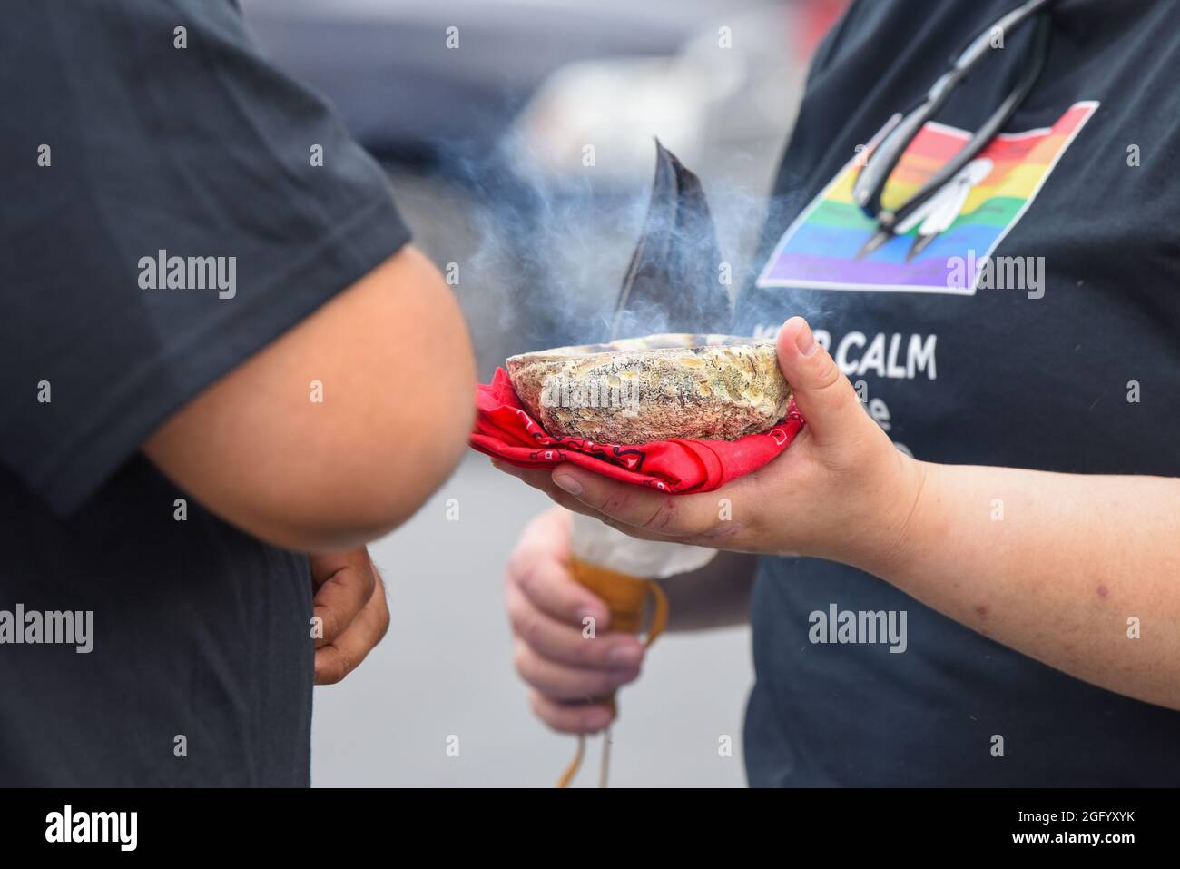 Native LGBT smudging ceremony, Northern Quebec, Canada Stock Photo - Alamy