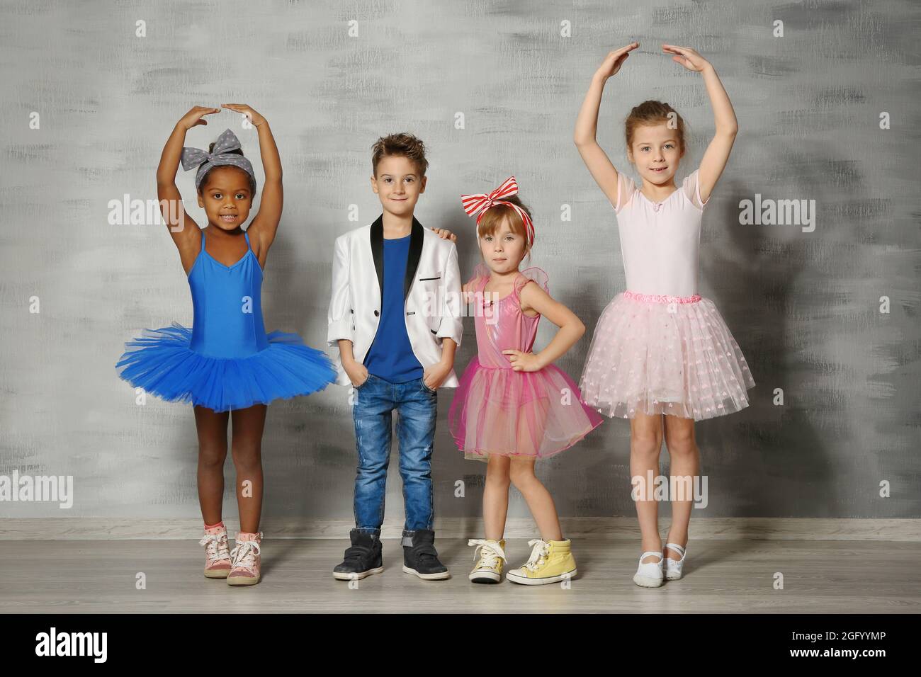 Cute funny children in dance studio Stock Photo - Alamy