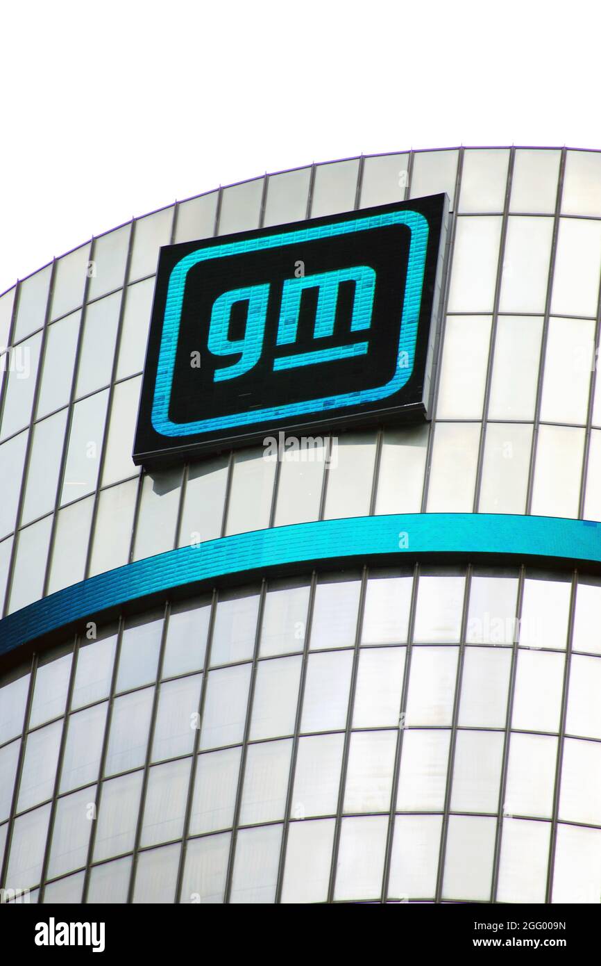 General Motors Detroit Headquarters, New Emblem Stock Photo - Alamy