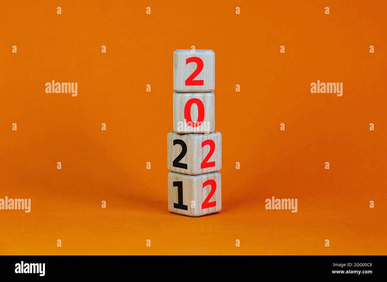 2022 happy new year symbol. Turned cubes, symbolize the change from ...