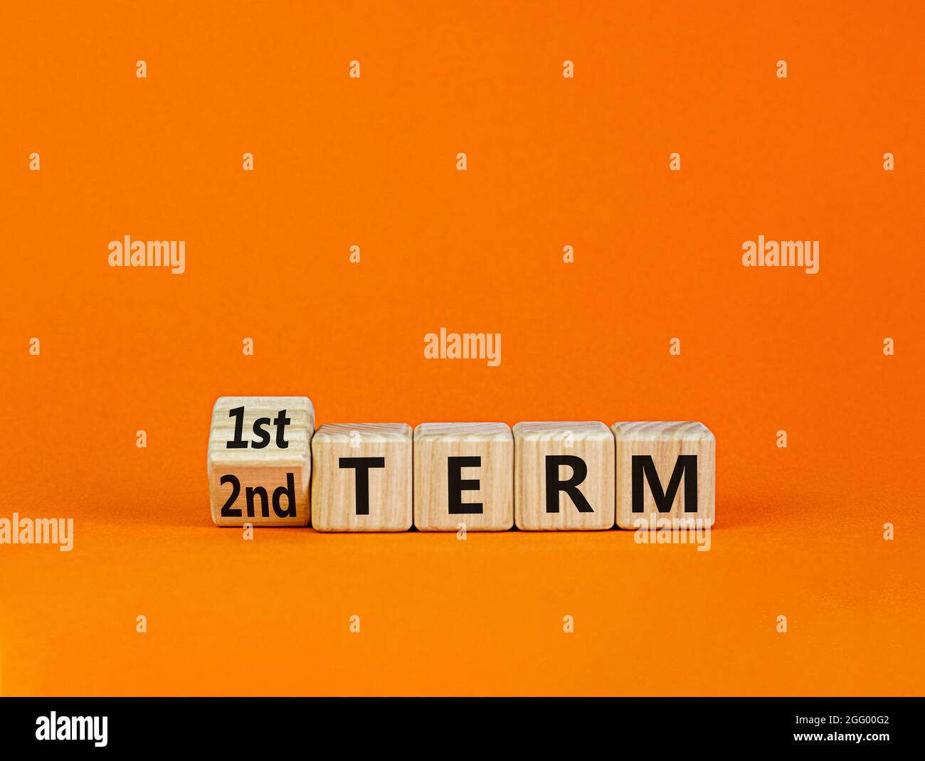 First or second term symbol. Turned a cube and changed words '1st term ...