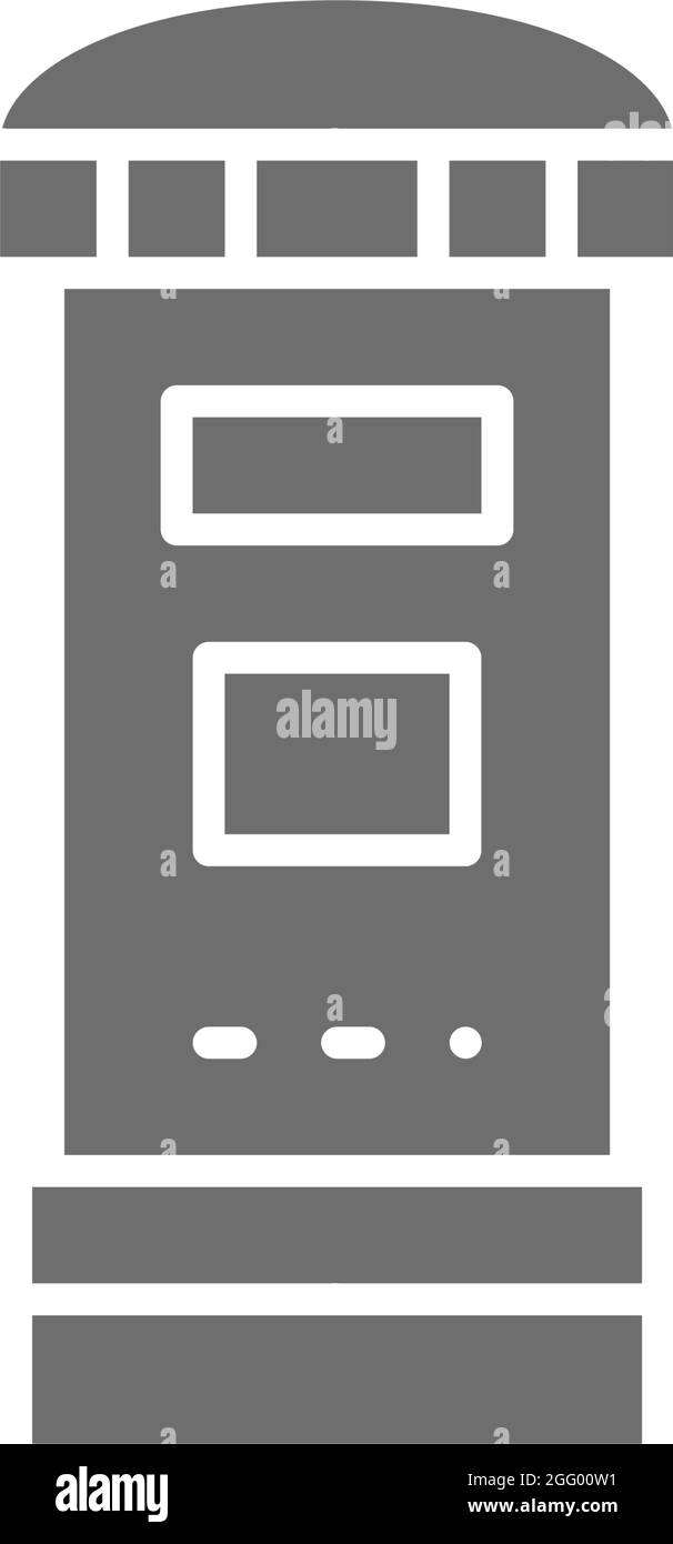 Traditional London postbox, post, mailbox grey icon Stock Vector Image ...