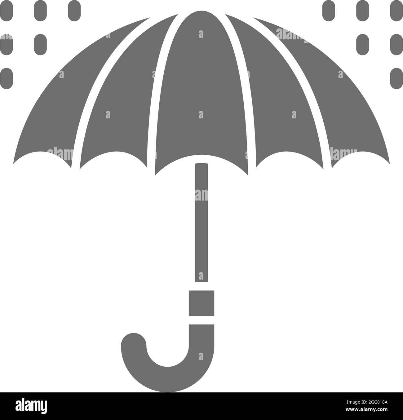 Umbrella with rain drops, bad weather grey icon Stock Vector Image ...