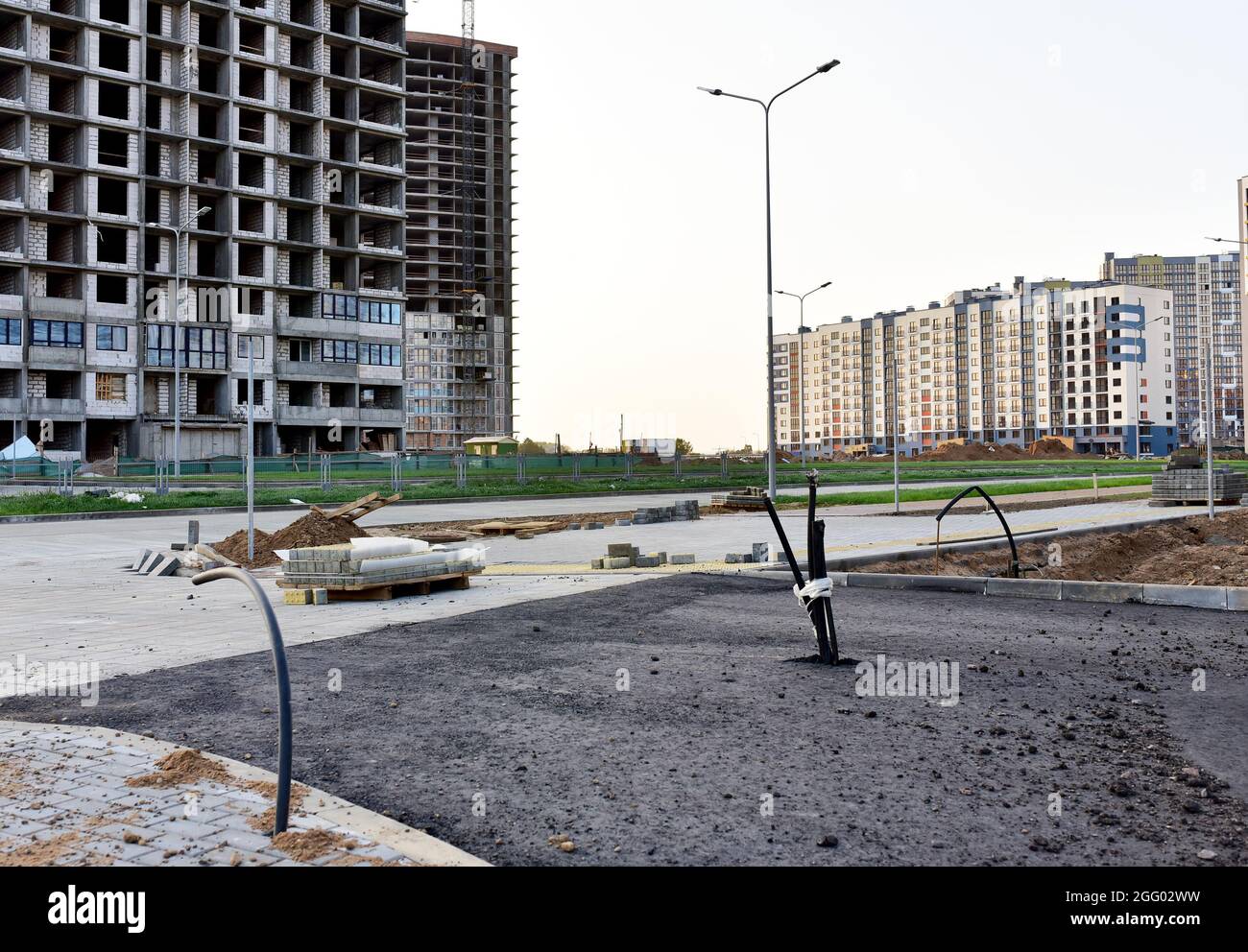 Laying wires and communications for a residential building at a ...