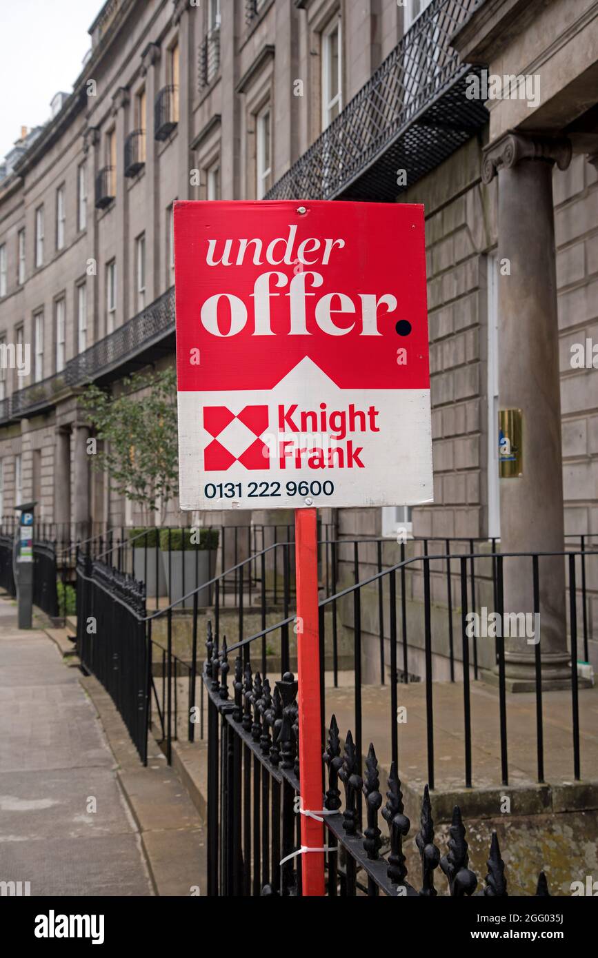 Knight Frank "Under Offer" sign on an upmarket property in Atholl ...