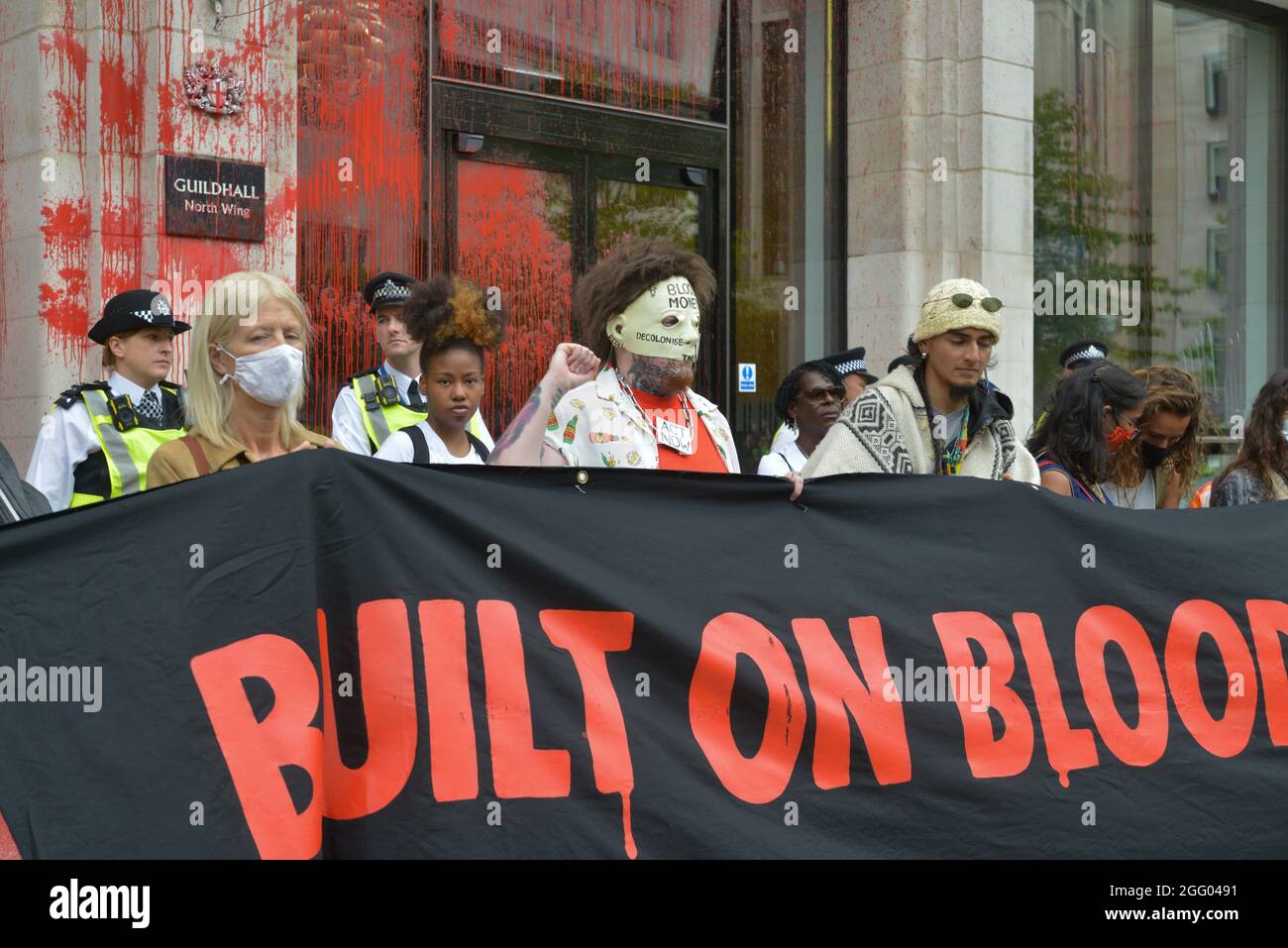 Activists at front of the Guildhall building where Extinction Rebellion ...