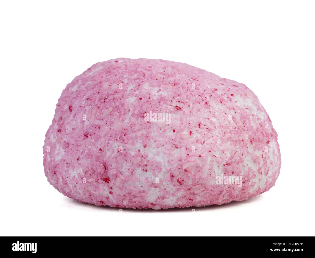 Pink coconut ball candy on white background Stock Photo - Alamy
