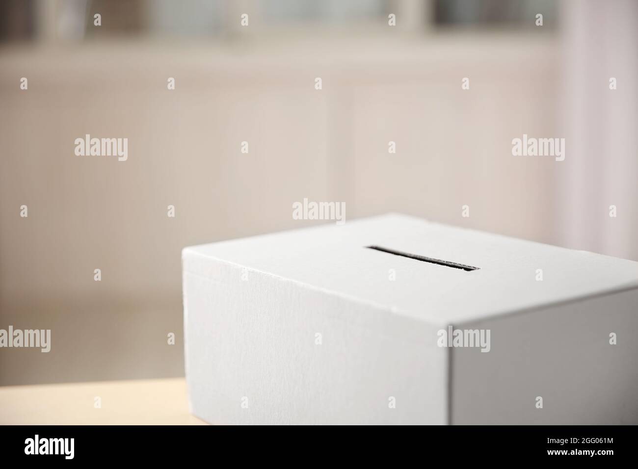 Ballot box on table, closeup Stock Photo - Alamy