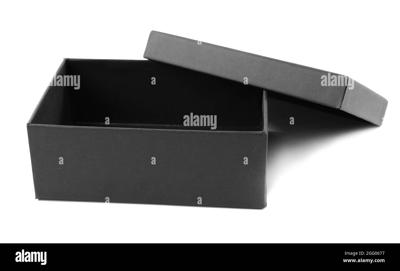 Black empty box on white background Stock Photo - Alamy