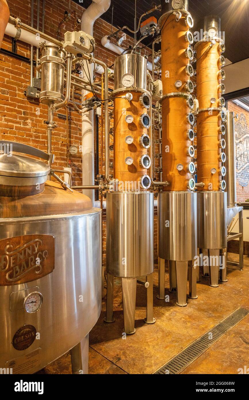 Distilling room at Denny Bar Company in Etna, California Stock Photo ...