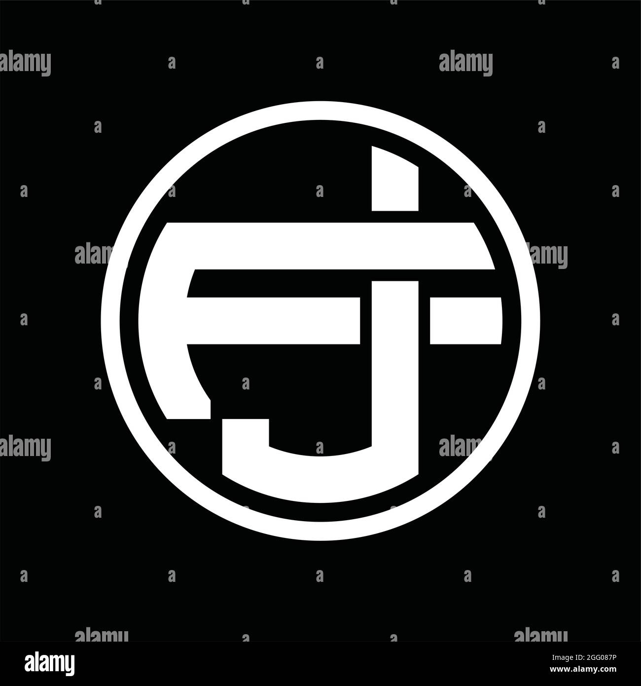 JF Logo monogram with overlapping style vintage design template Stock ...