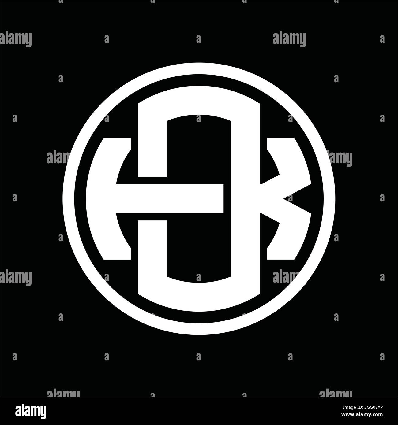 OK Logo monogram with overlapping style vintage design template Stock ...