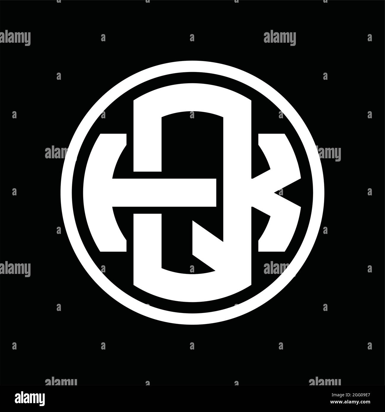 QK Logo monogram with overlapping style vintage design template Stock ...