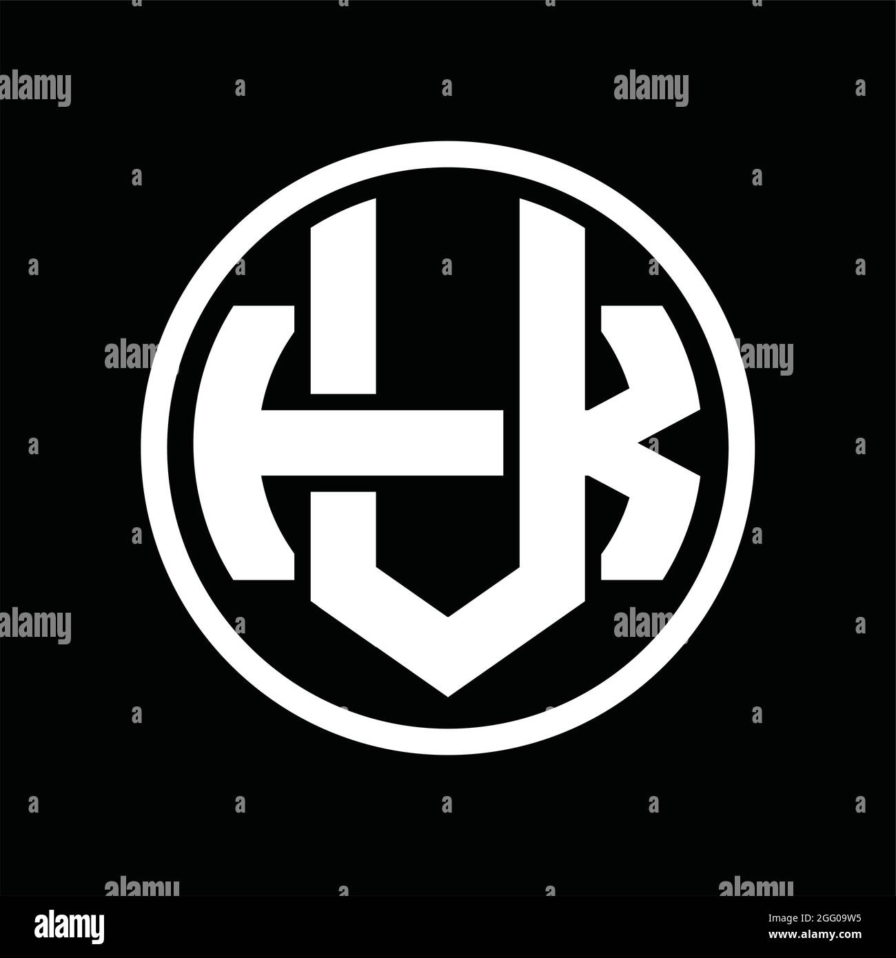 VK Logo monogram with overlapping style vintage design template Stock ...