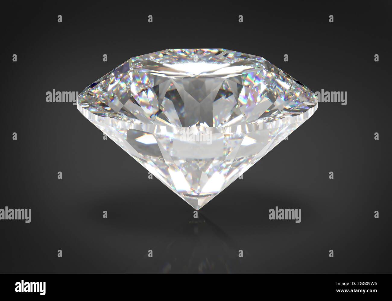 Beautiful 3D Rendered Shiny Diamond in Brilliant Cut on Black ...