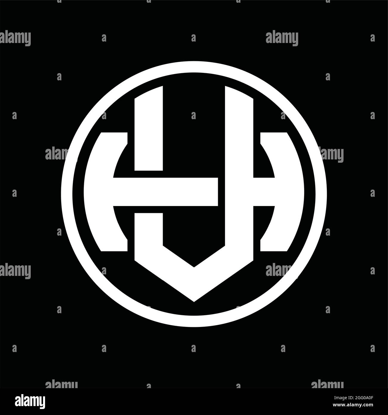 VH Logo monogram with overlapping style vintage design template Stock ...