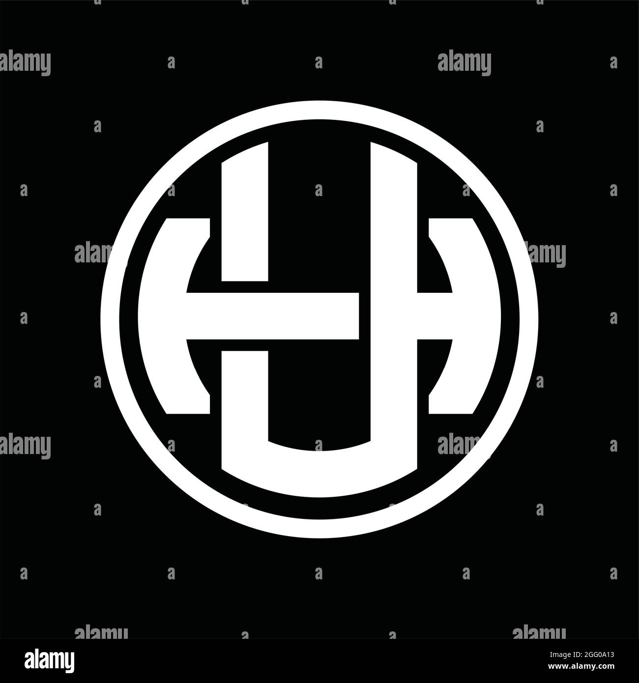 UH Logo monogram with overlapping style vintage design template Stock ...