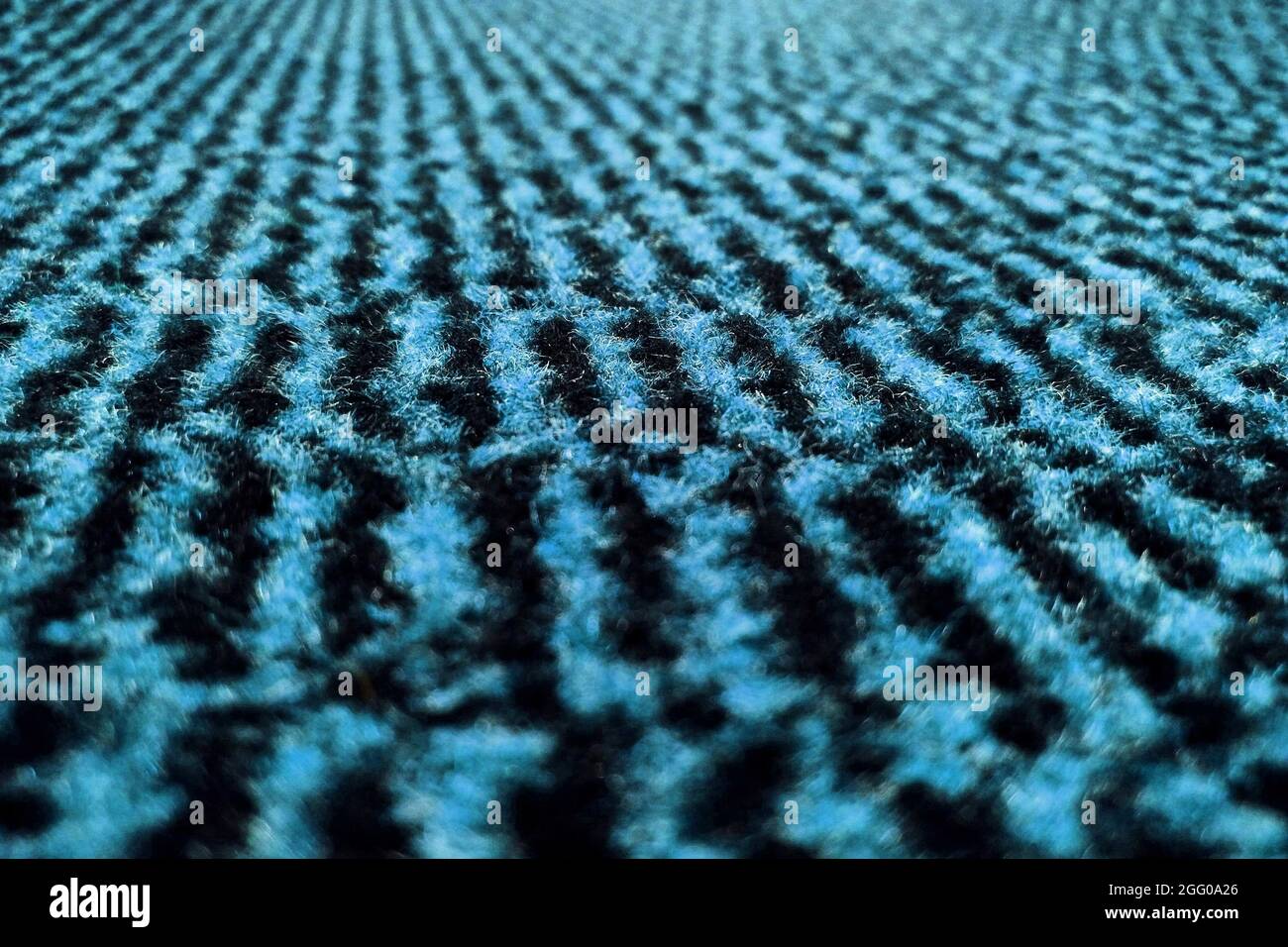 Wool carpet pile texture with blue stripes, close-up background Stock ...