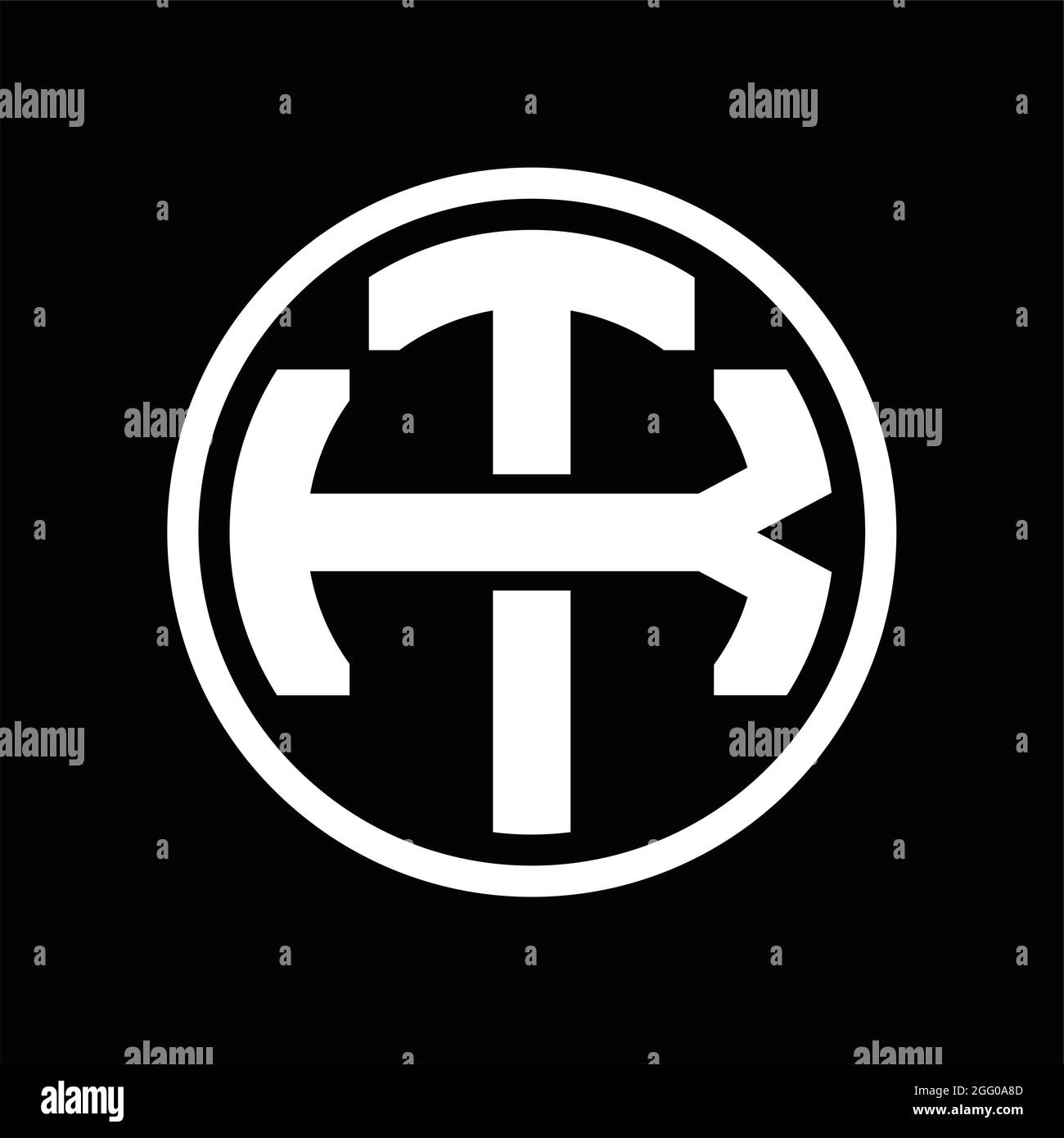 TK Logo monogram with overlapping style vintage design template Stock ...