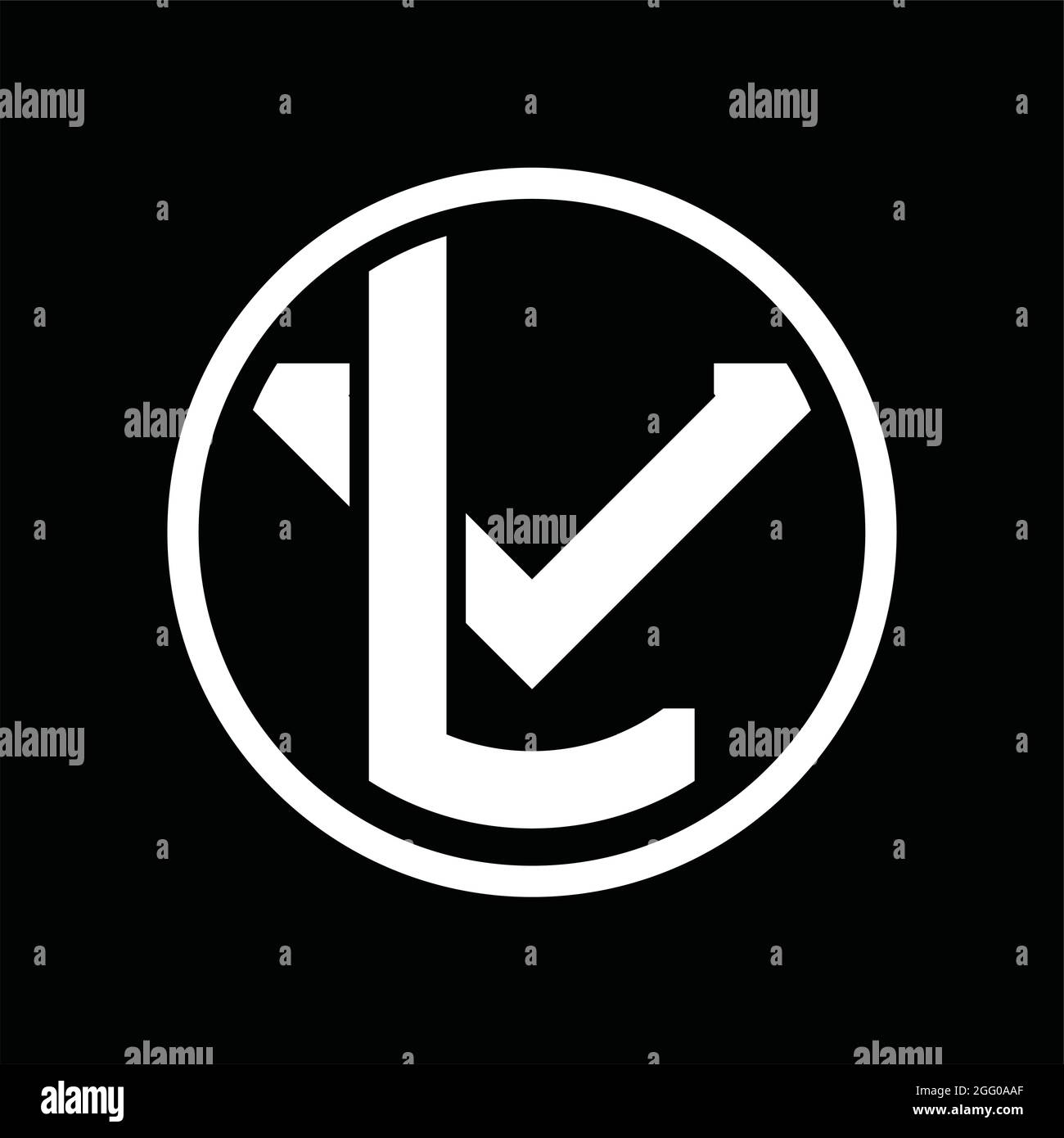 LV Logo monogram with overlapping style vintage design template Stock ...