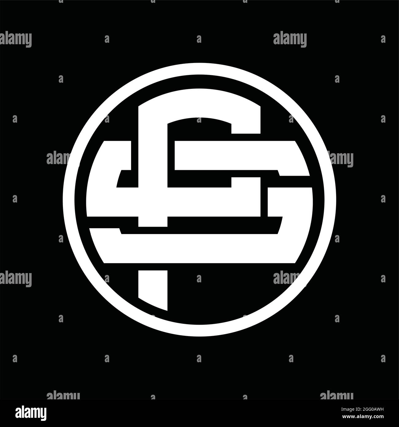 PS Logo monogram with overlapping style vintage design template Stock ...