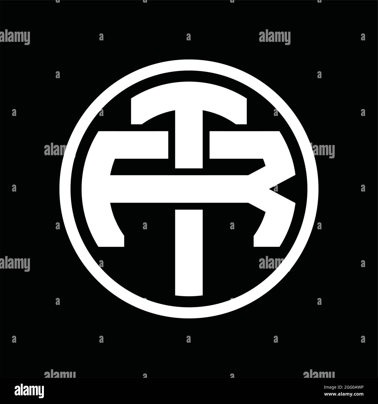 TR Logo monogram with overlapping style vintage design template Stock ...