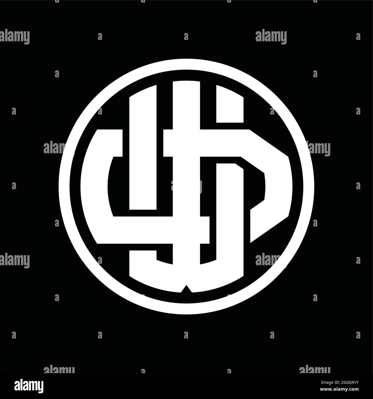 WD Logo monogram with overlapping style vintage design template Stock ...