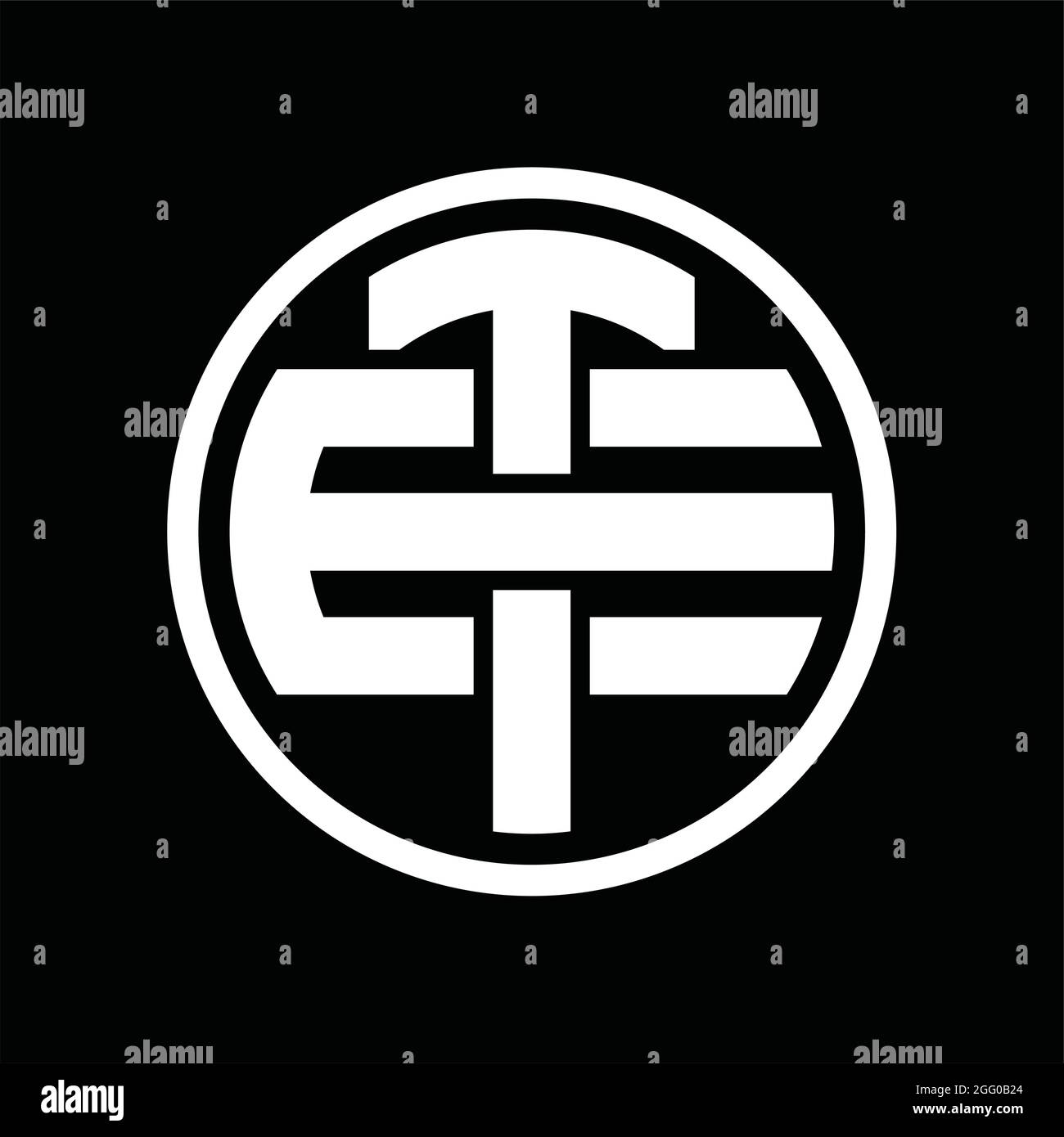 TE Logo monogram with overlapping style vintage design template Stock ...