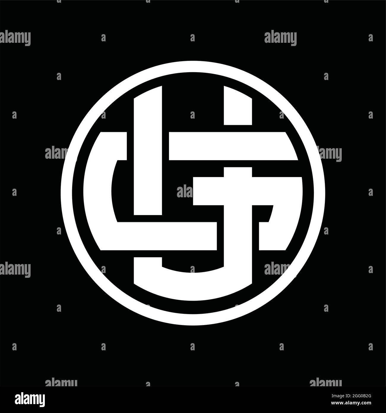 UG Logo monogram with overlapping style vintage design template Stock ...