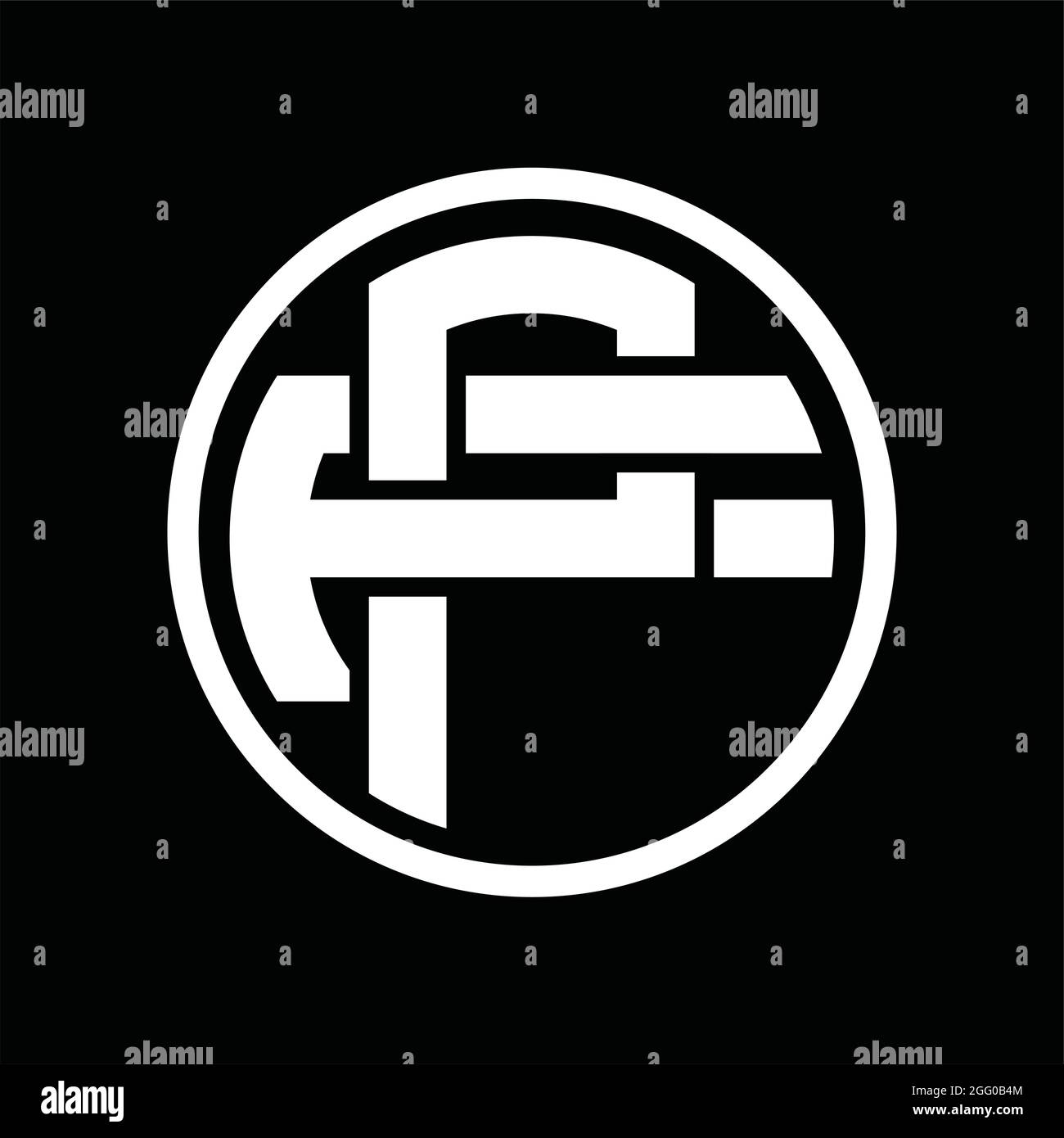 PF Logo monogram with overlapping style vintage design template Stock ...